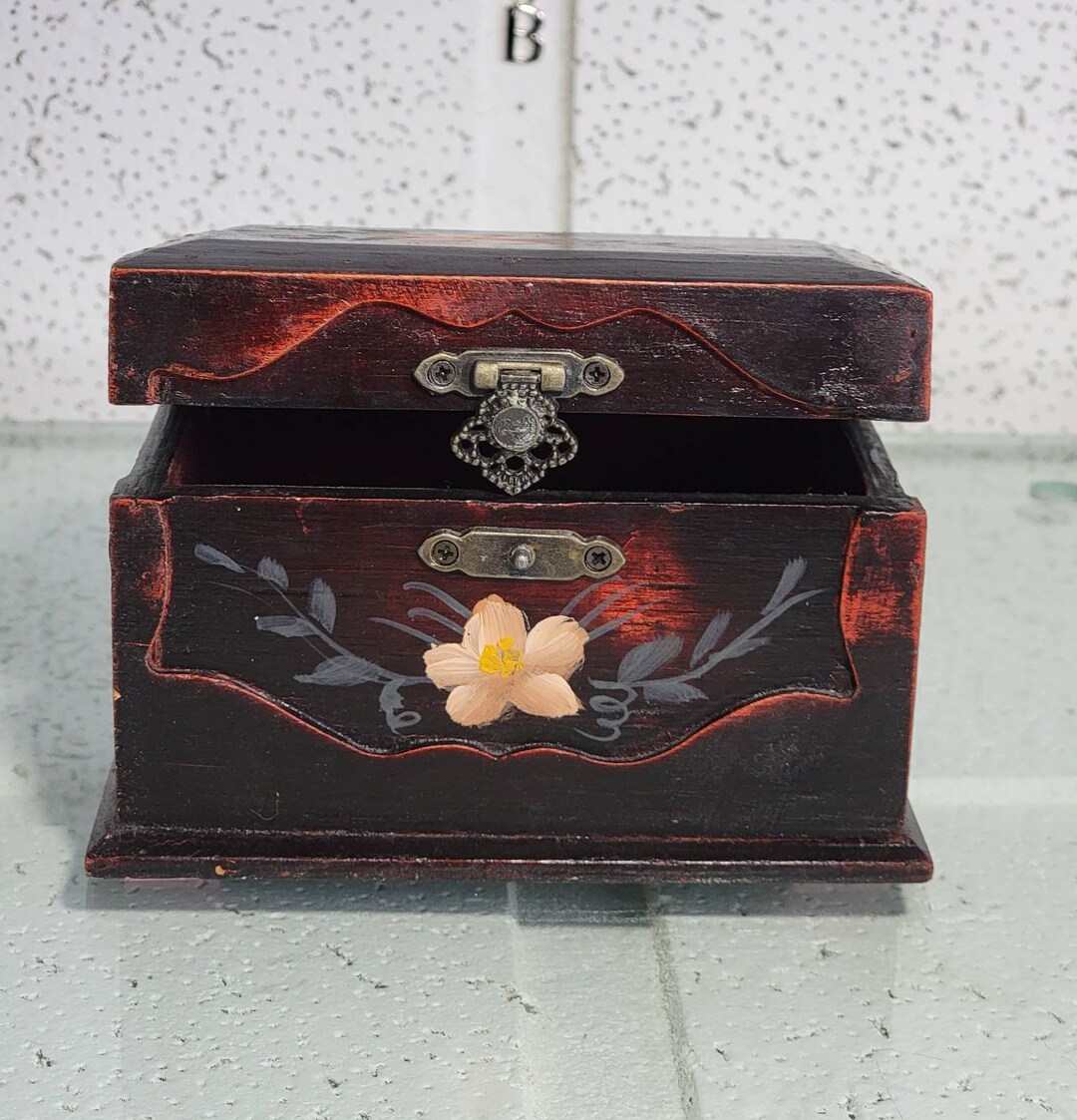 Old Antique Wooden Box for Jewelry or Hand-painted Storage - Etsy