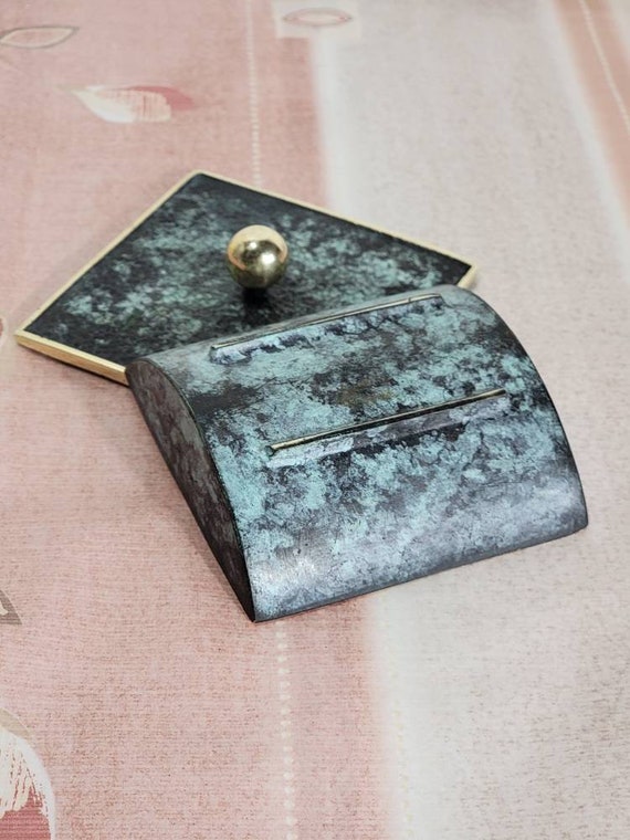 antique solid brass jewelry box.vintage pretty jewelr… - Gem