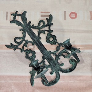 Brass Candle Holder, Antique Solid Brass Flower Sclupture Candlestick ...