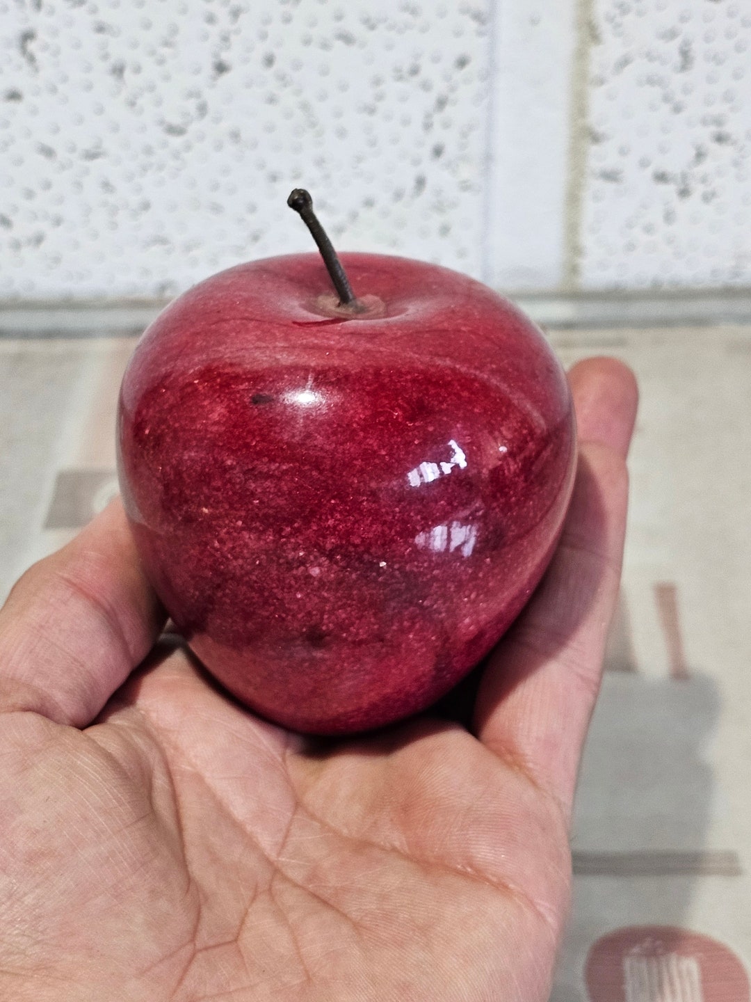 Marble Stone Apple Figurine Miniature Apple Statue Home Office Desk ...