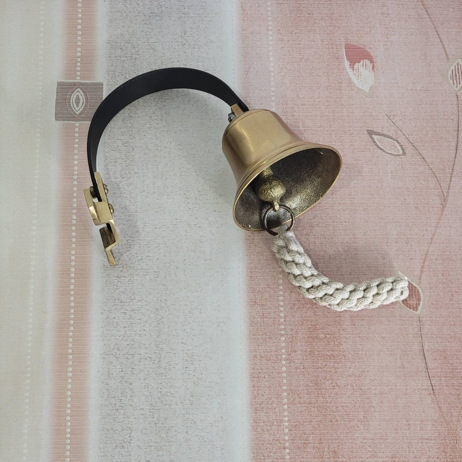 Solid Brass Wall Bell / Vintage Brass and Iron Wall Bell. - Etsy