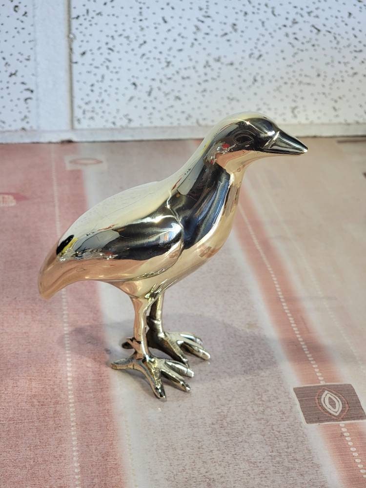 Rare Solid Brass Bird Sculpture. Heavy Solid Brass Bird - Etsy