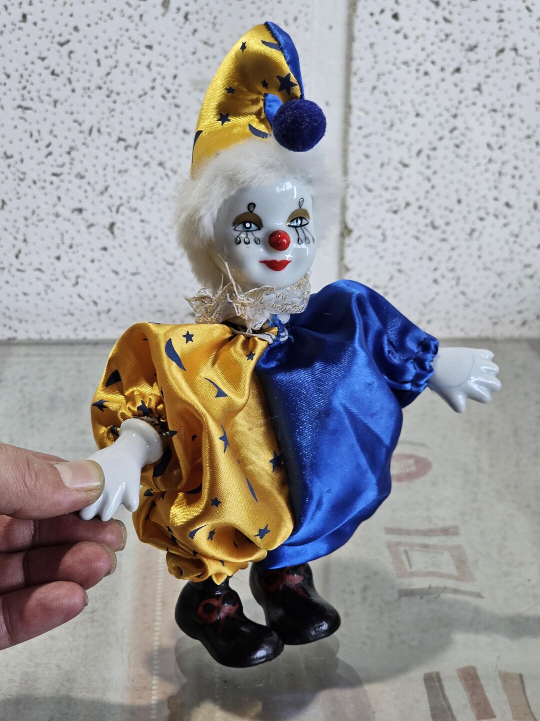 Vintage Ceramic Face Jester Clown Doll, Painted Porcelain Figurine ...