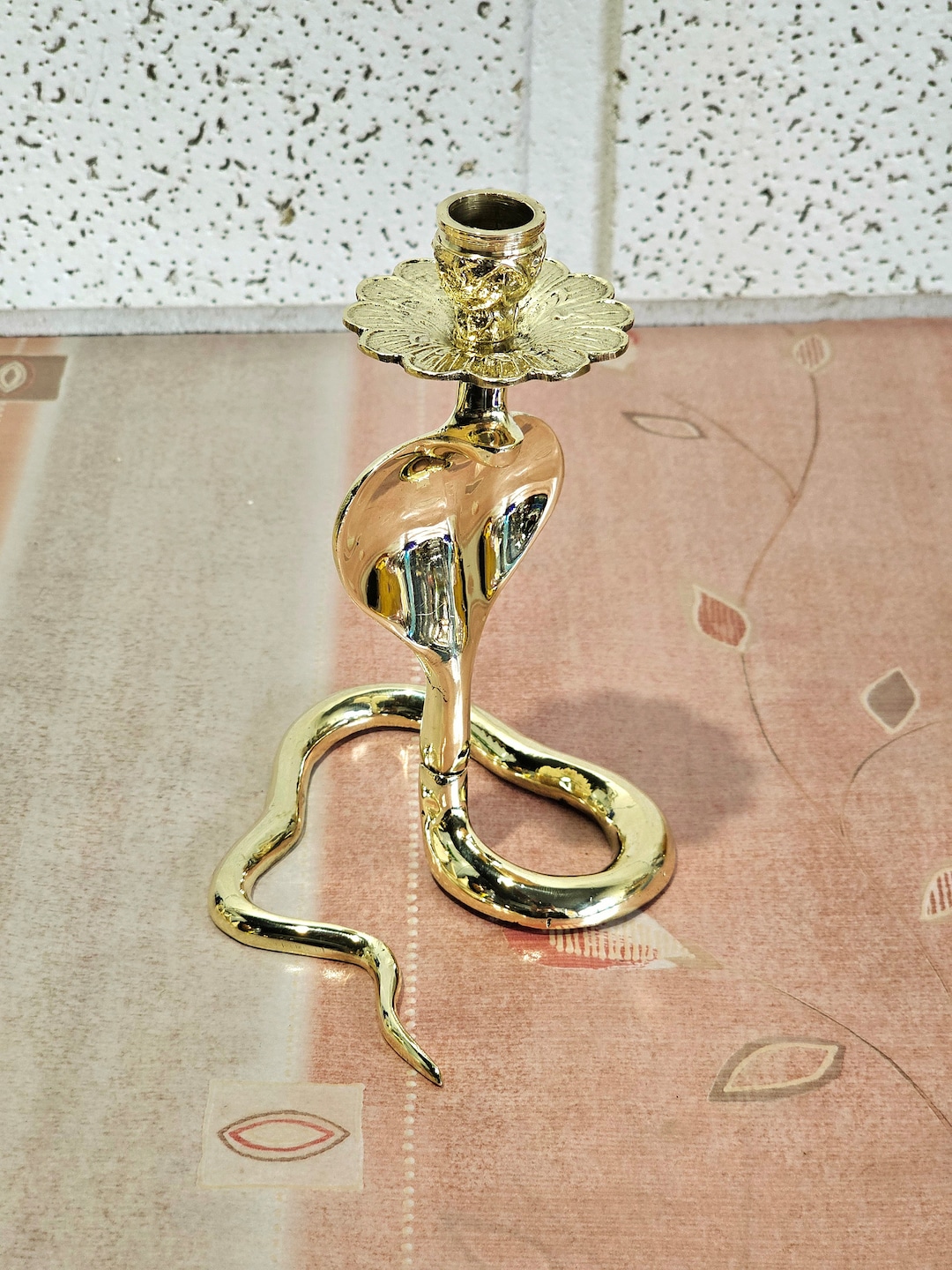 Vintage Cobra Snake Candle Holder, Unique Indian Brass Snake ...