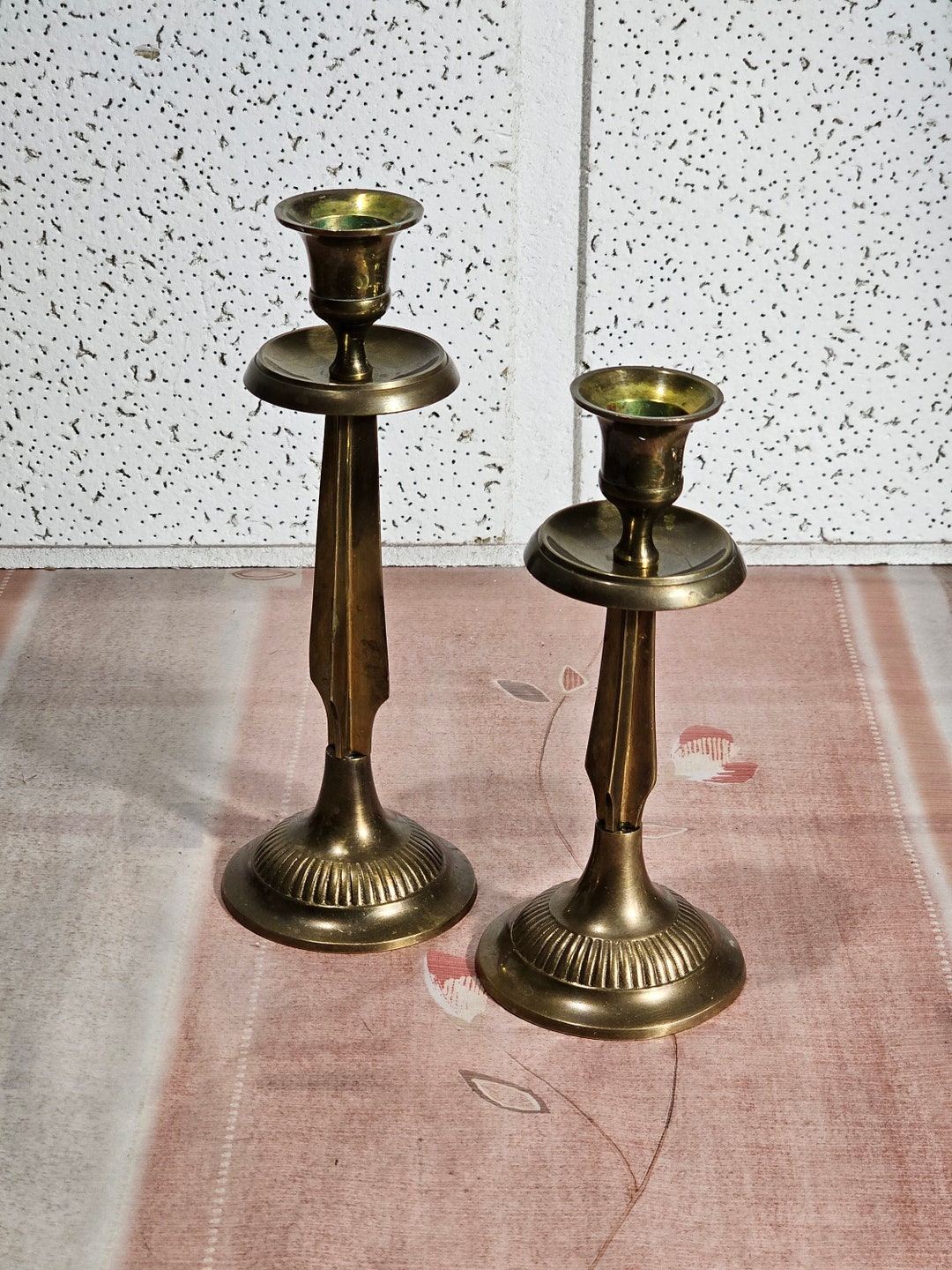 Vintage Solid Brass Candle Holders, Antique Pair Candlestick Solid ...