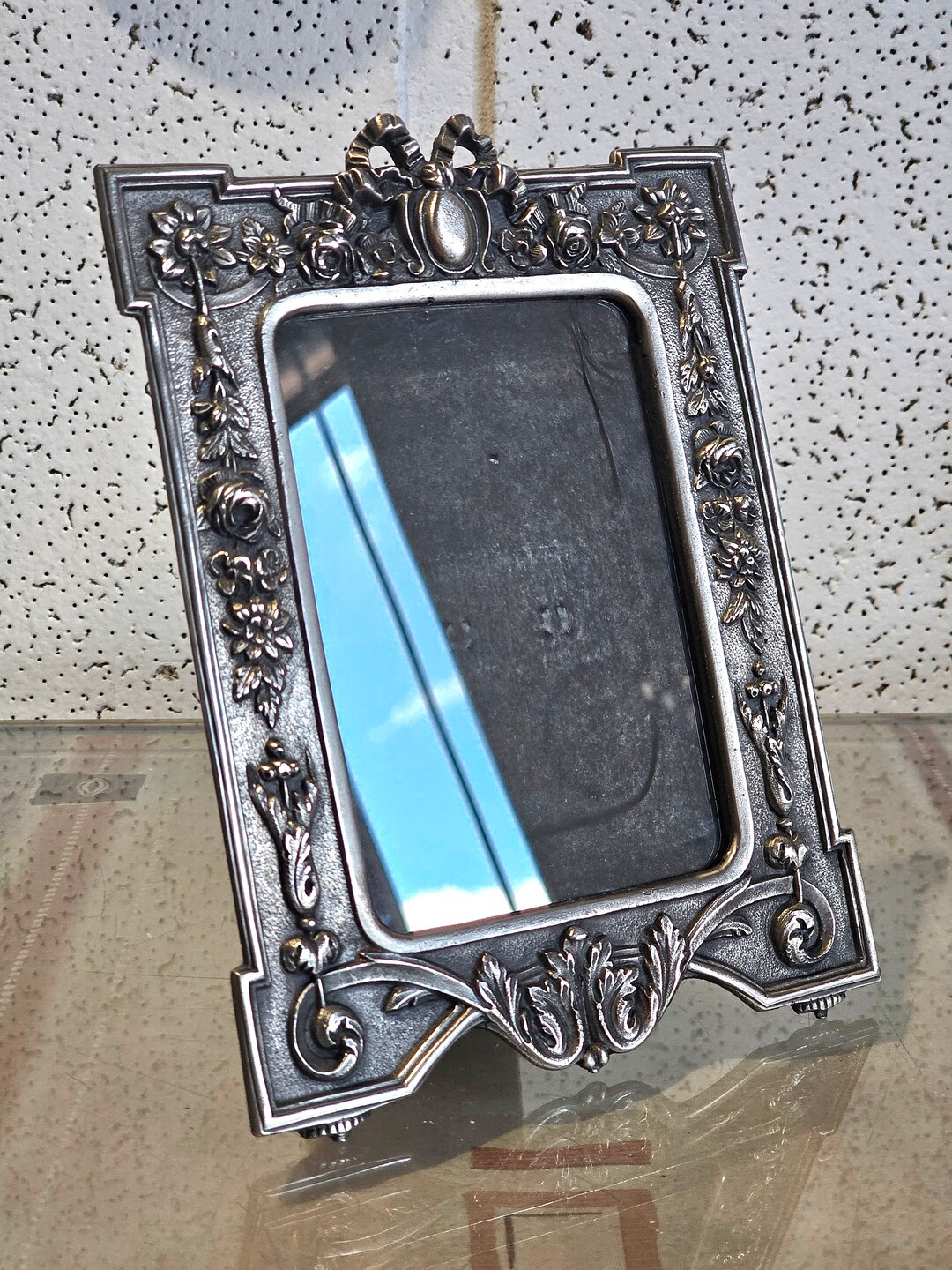 Pewter Picture Frame,vintage Freestanding Picture Frame/heavy Solid ...