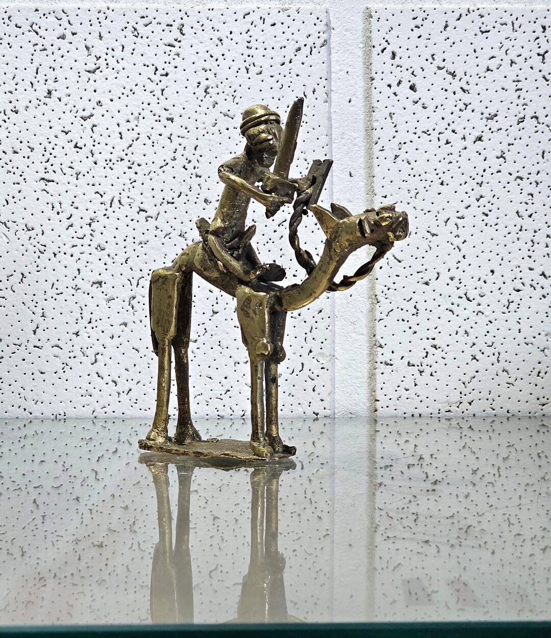 Knight Fighting on Camel in Solid Brass, Rare Vintage Knight Figurine ...