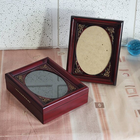 antique jewelry box and picture frame set/jewelry box… - Gem