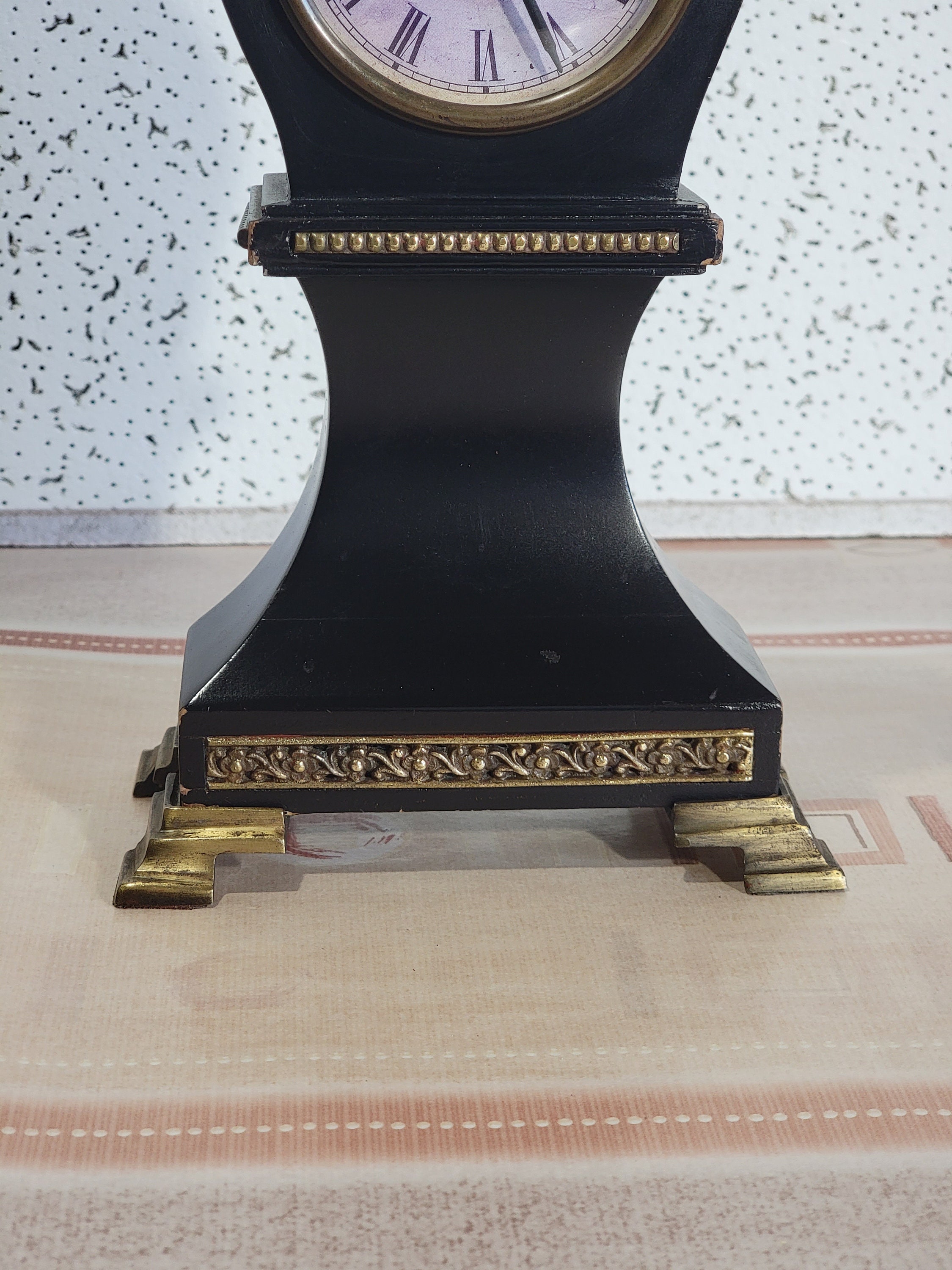 Old Antique Wooden Clock on a Brass Stand. Solid Wood Clock - Etsy