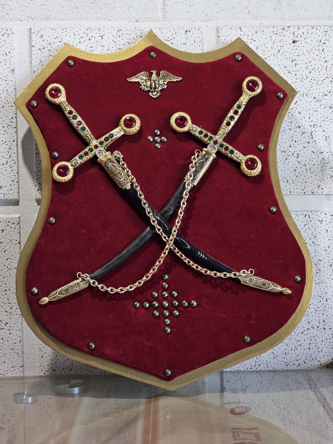 Vintage Crossed Swords Coat of Arms, Old 20th Century Coat of Arms ...