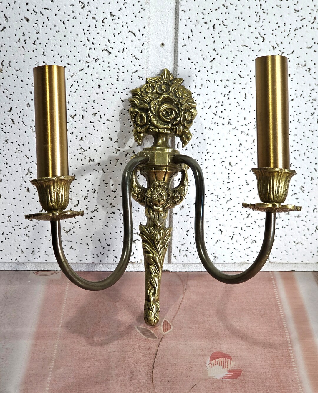 Double Wall Light in Solid Brass Antique Double Light Fixture - Etsy