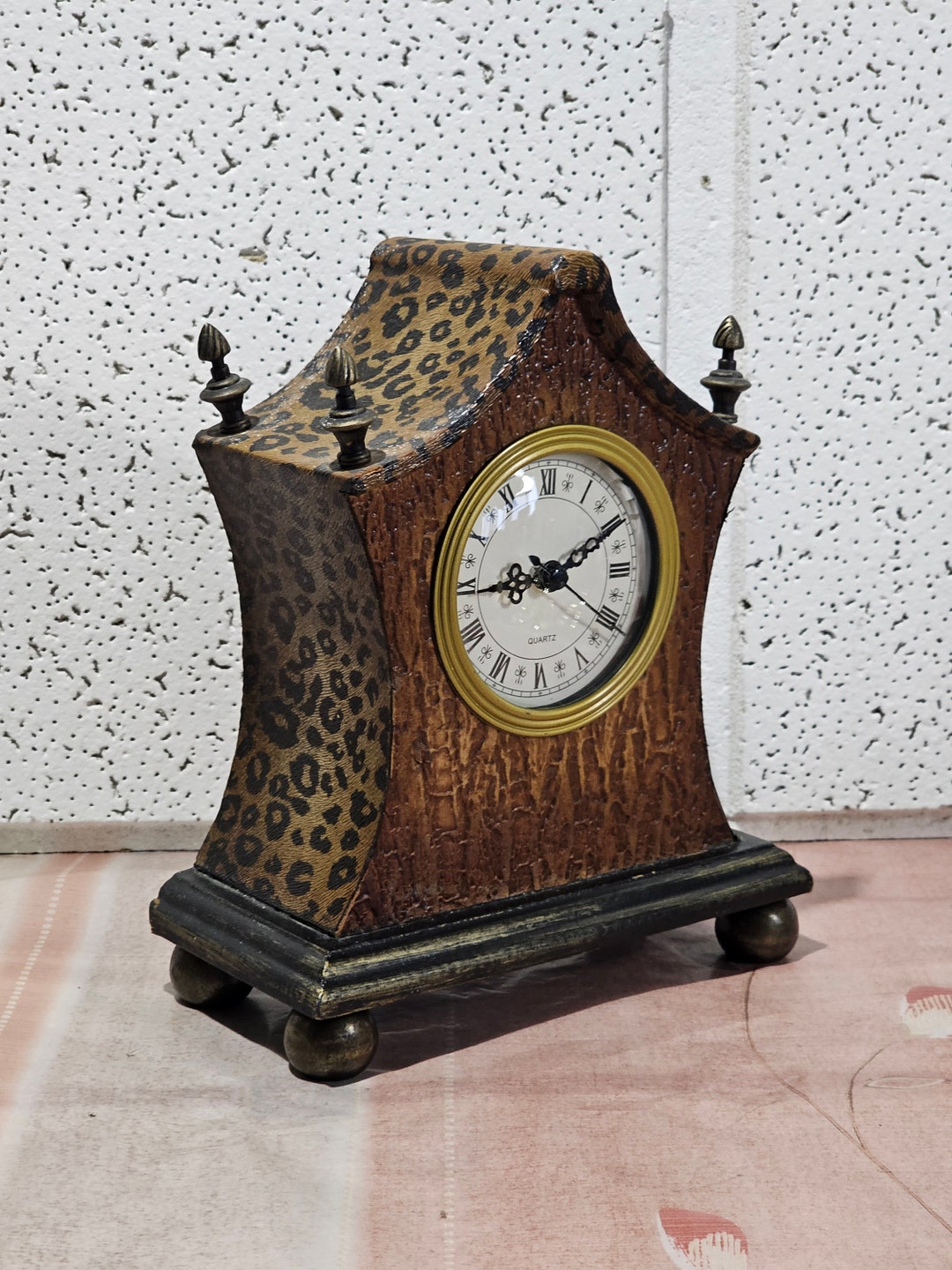 Vintage Wooden Decorative Mantel Shelf Clock With Secret Storage and ...