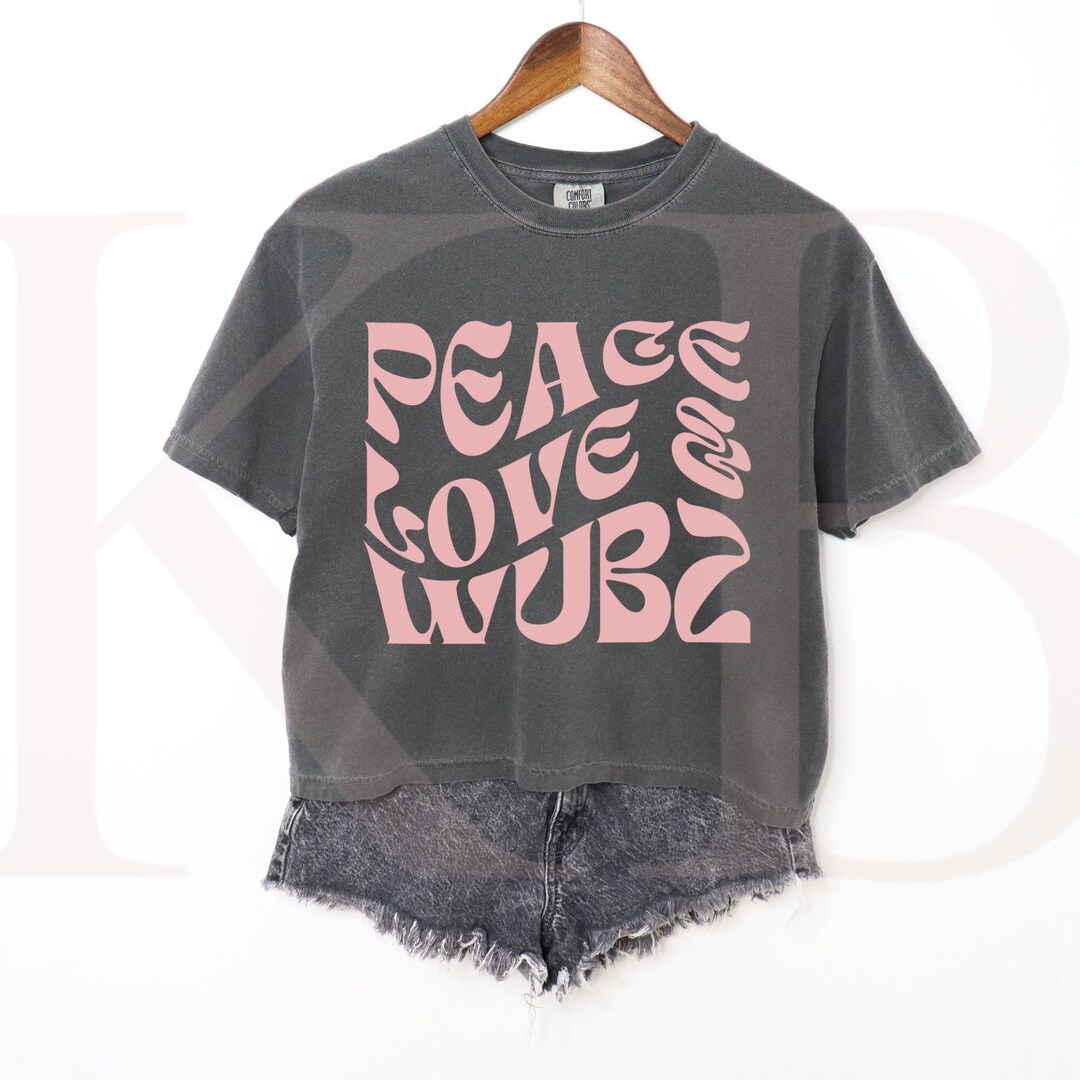 Peace Love and Wubz Merch, Oversized Comfort Colors Crop Top Festival ...