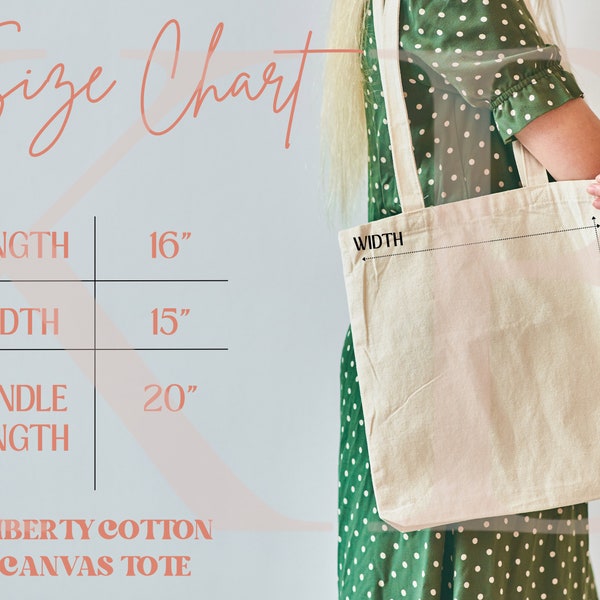 Tote Bag Size Chart - Etsy