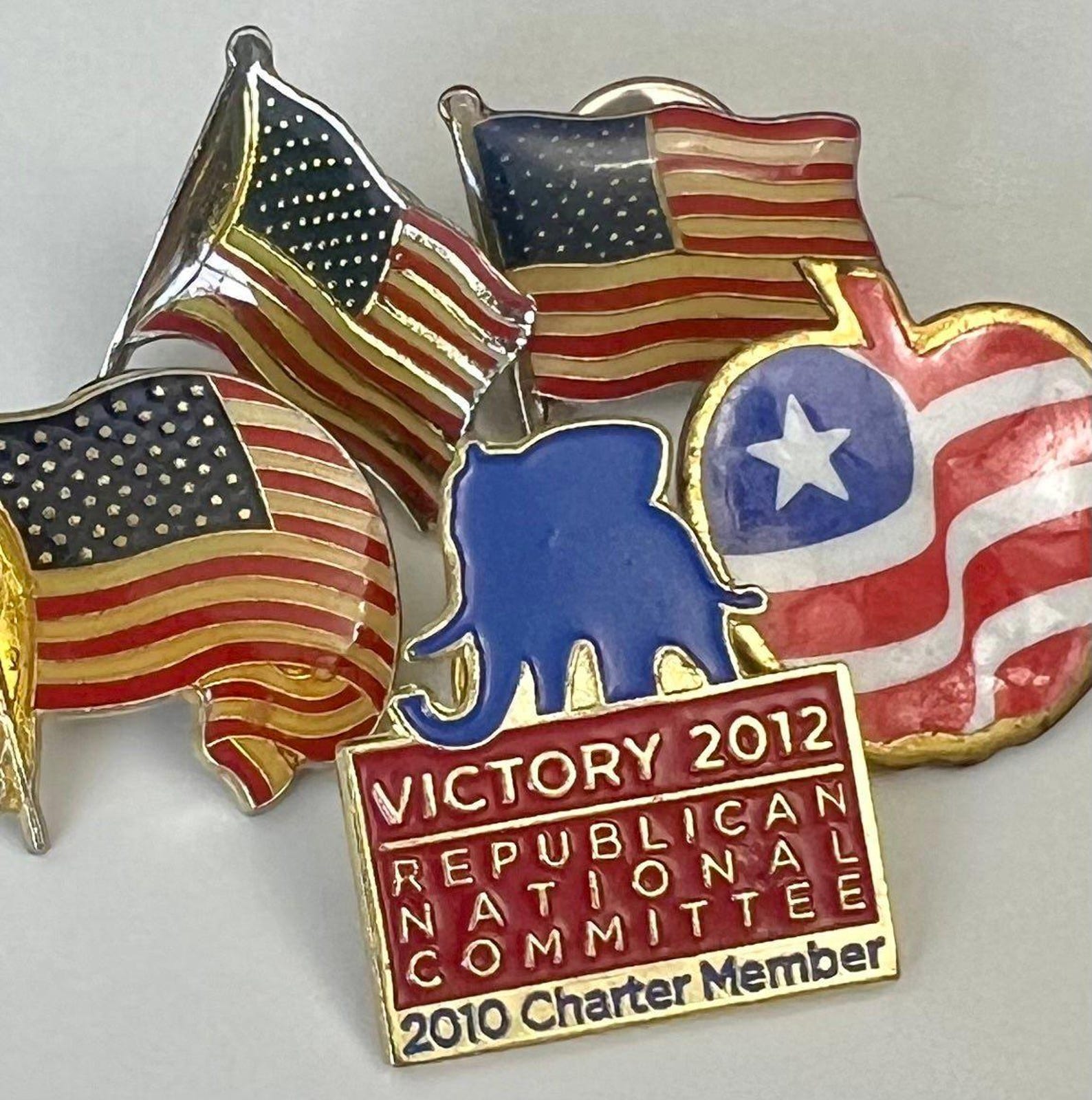 American Flag Republican National Committee 2012 Vintage Collector Pins ...