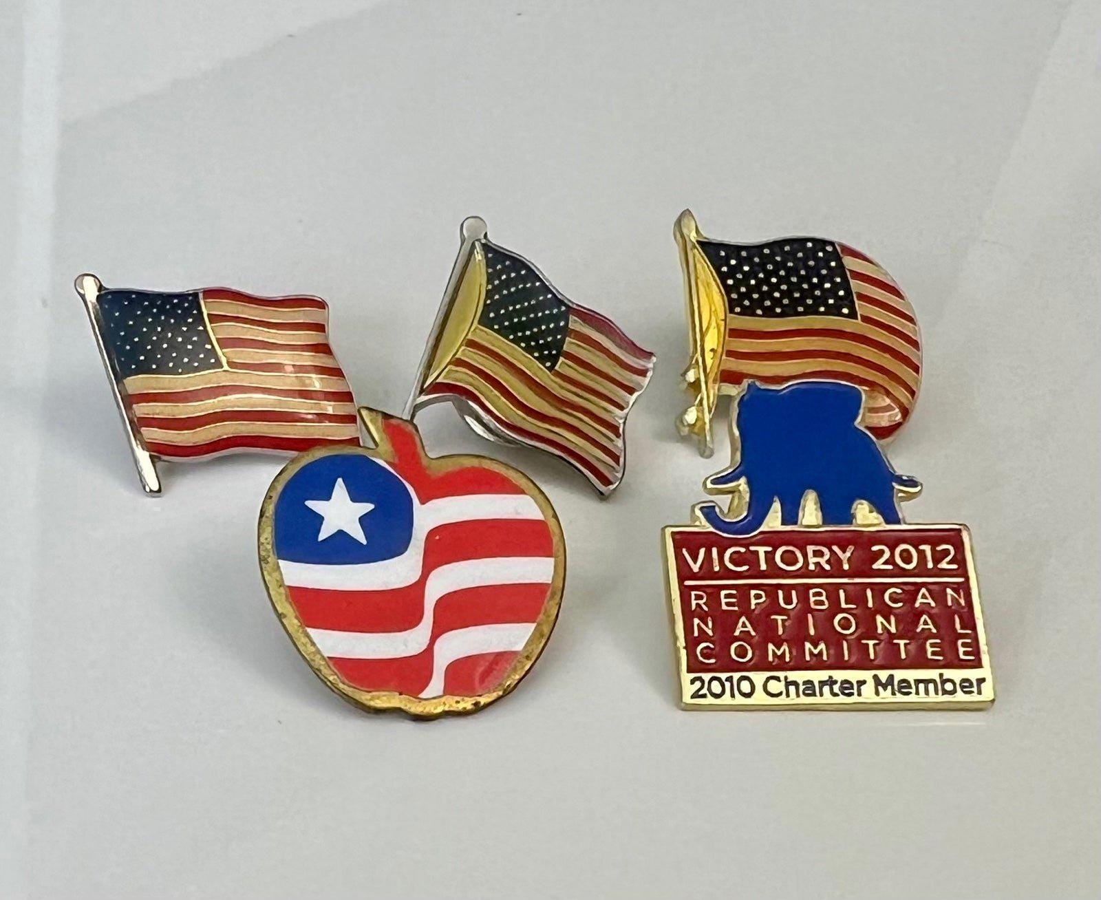 American Flag Republican National Committee 2012 Vintage Collector Pins ...