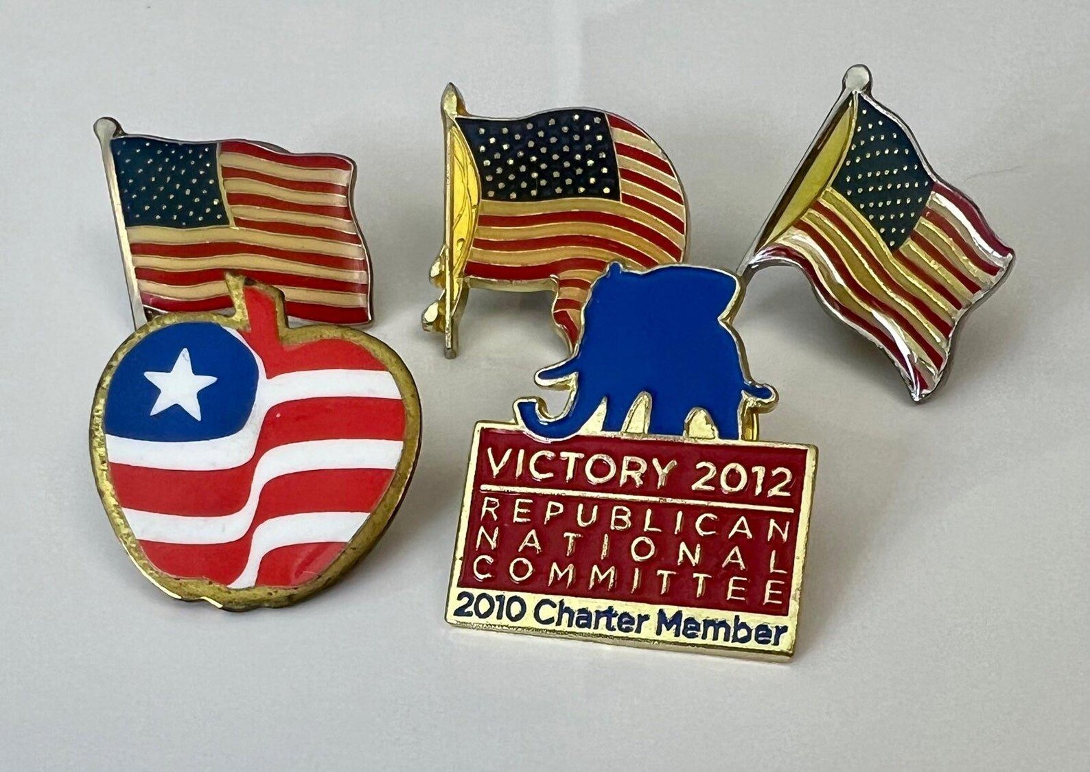 American Flag Republican National Committee 2012 Vintage Collector Pins ...