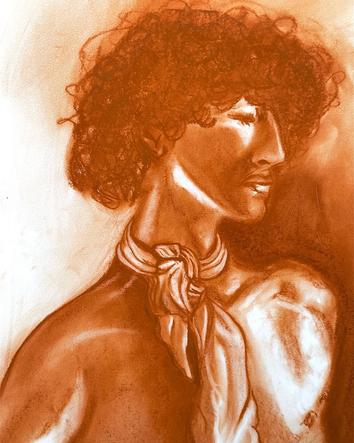 Hand-drawn Sepia Charcoal Sketches - Original Framed Art - Sepia - Etsy