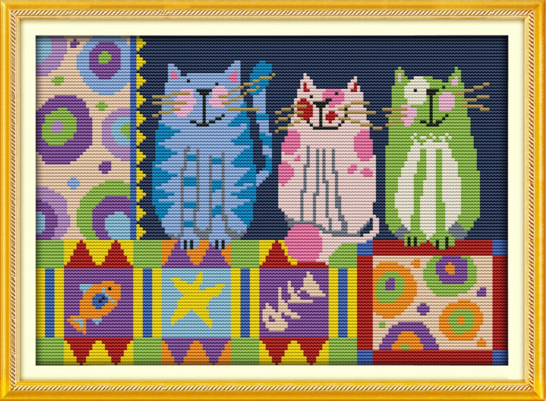 Howie's Needlepoint Cross Stitch Kits, 14CT Pre-printed Pattern ...