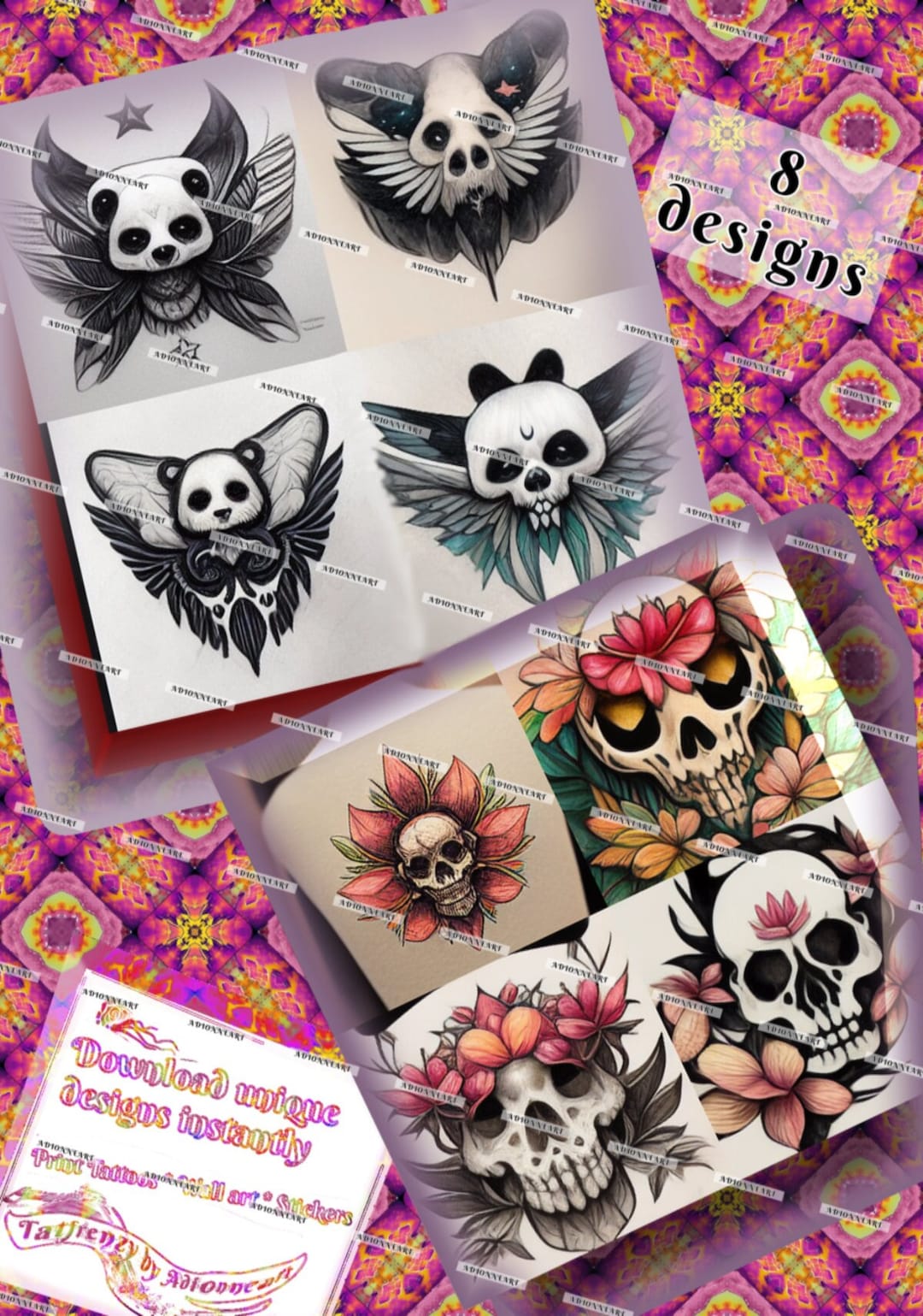 Tattoo Design Skulls - Etsy