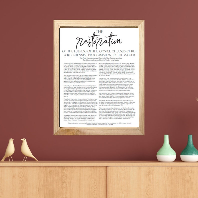 Family Proclamation, Living Christ, Restoration, Articles of Faith ...
