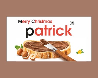 Personalised Chocolate Spread LABEL VINYL STICKER Funny Novelty Gift ...