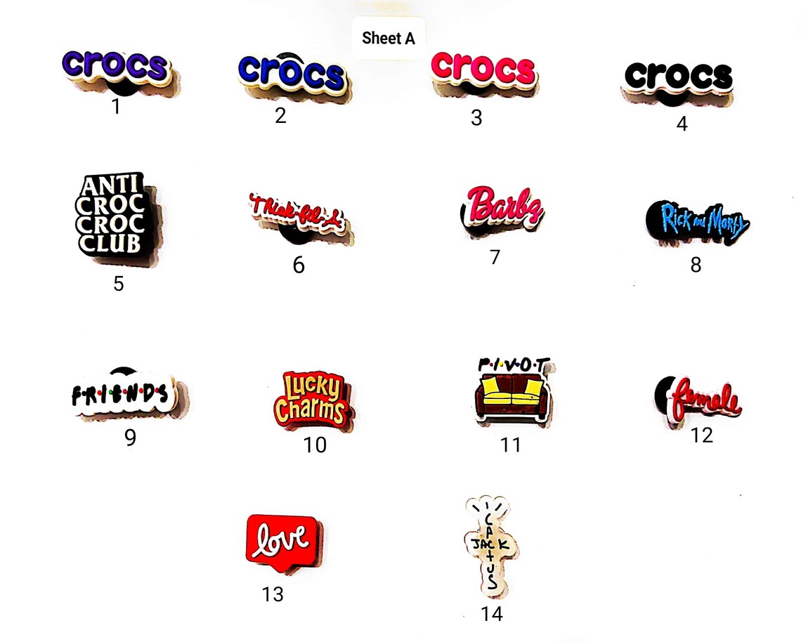 Crocs Word Charms Croc Accessories Bracelet Charms Sports - Etsy