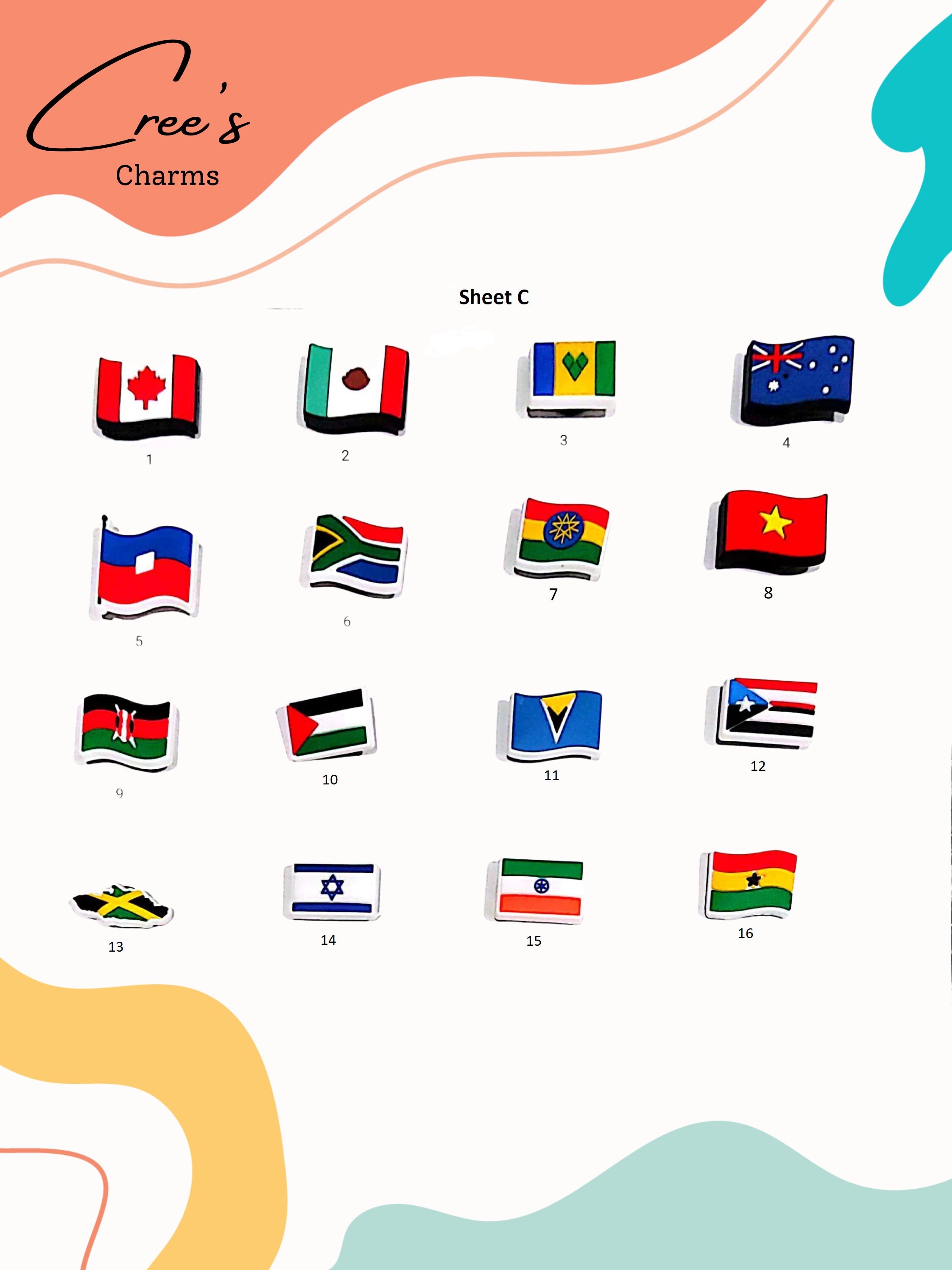 Country Flag Charms, Croc Accessories, Bracelet Charms, Anime Charms ...