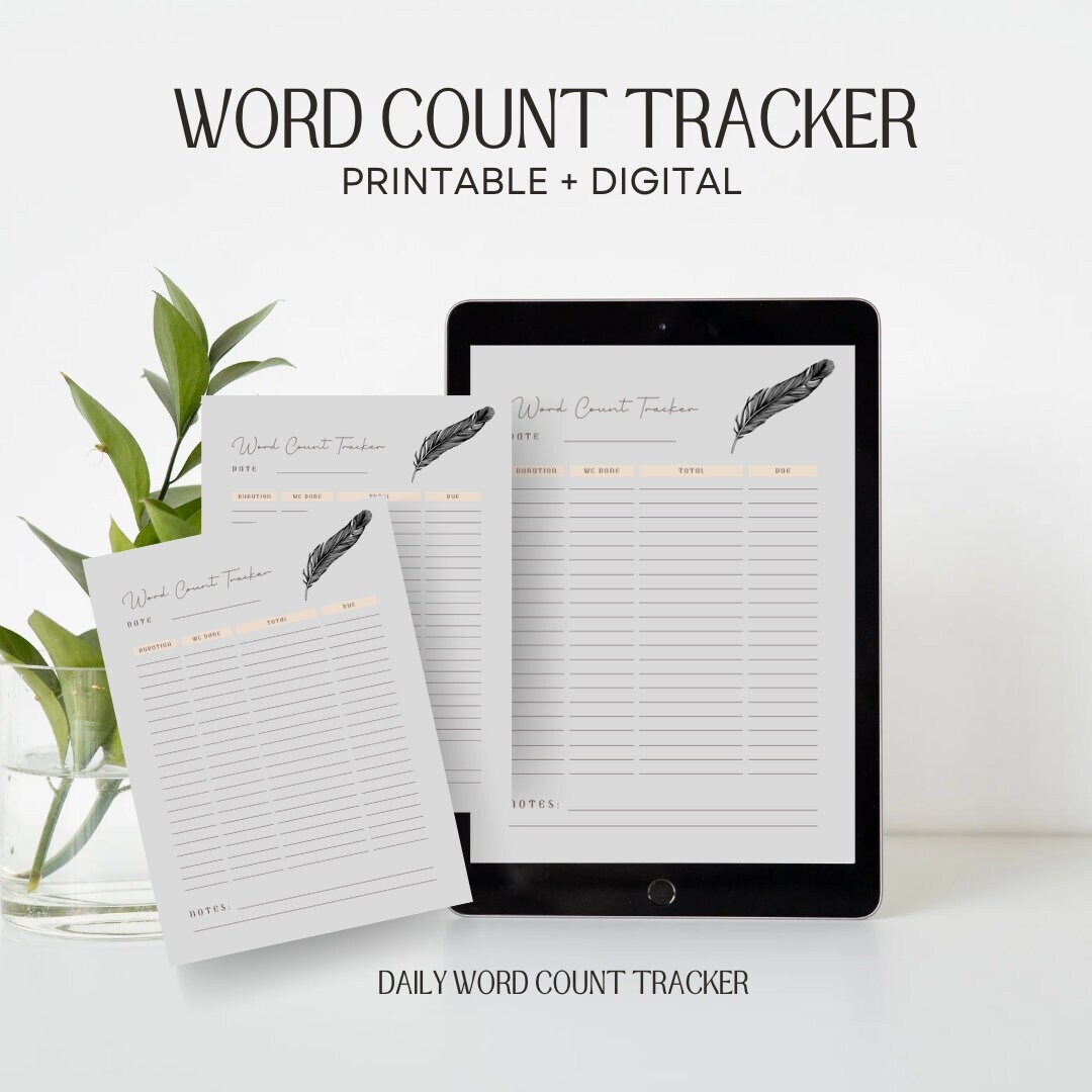 Minimalistic Digital/printable Word Count Tracker! - Etsy