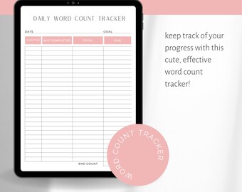 Cute Digital/printable Word Count Tracker! - Etsy