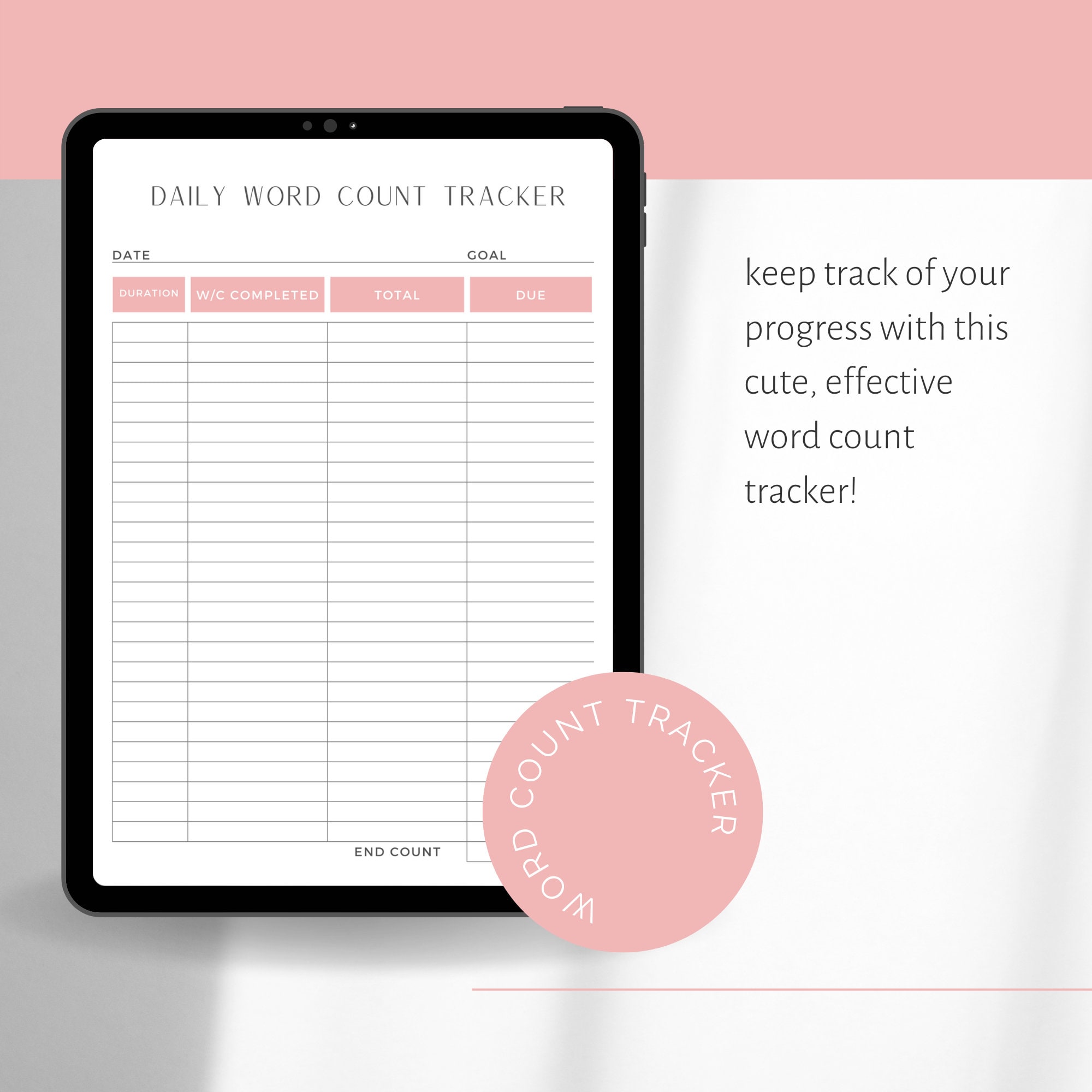 Digital/printable Word Count Tracker! - Etsy
