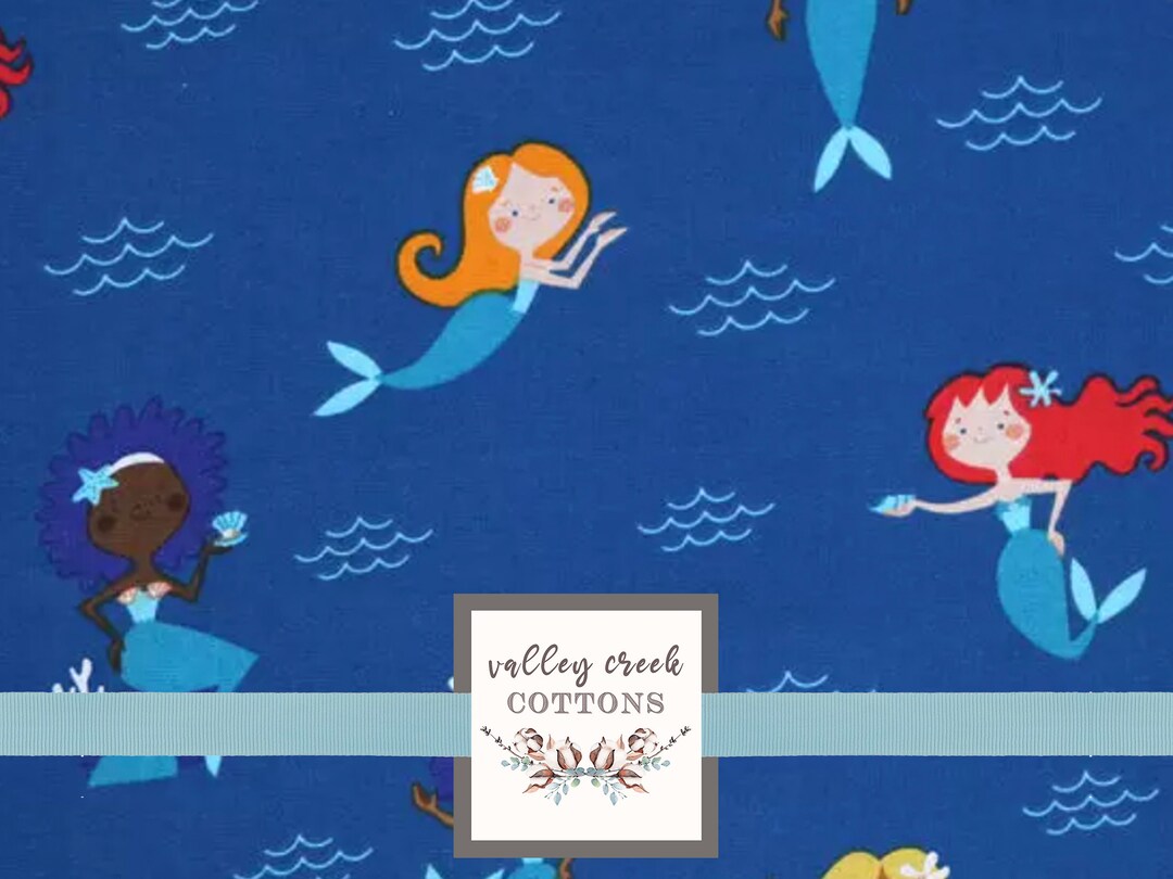 Diverse Mermaids Cotton Apparel Quilting Fabric by the Yard - Etsy