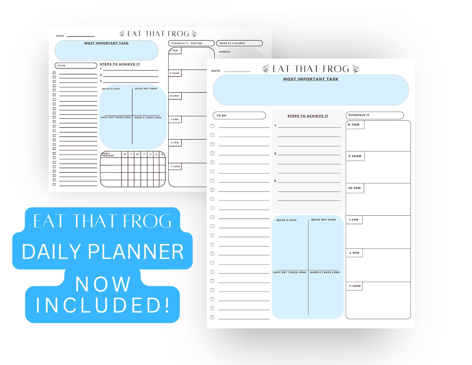 Eat That Frog Daily & Weekly Planner | Habit Tracker | Schedule | to Do ...