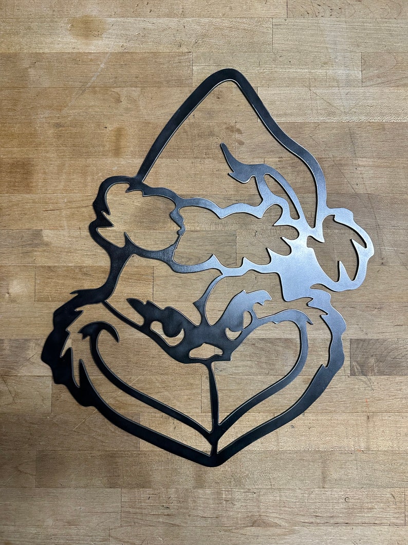 Large Grinch Head Metal Decor - Etsy