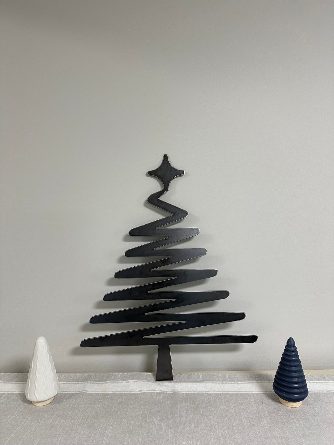 Large Zig Zag Christmas Tree Metal Decor - Etsy