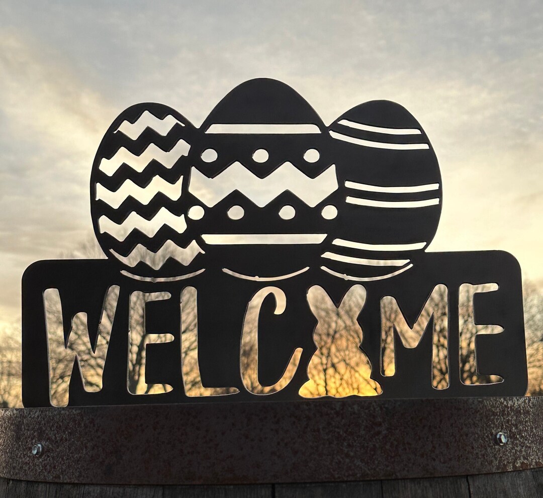 Welcome Easter Metal Sign Decor - Etsy