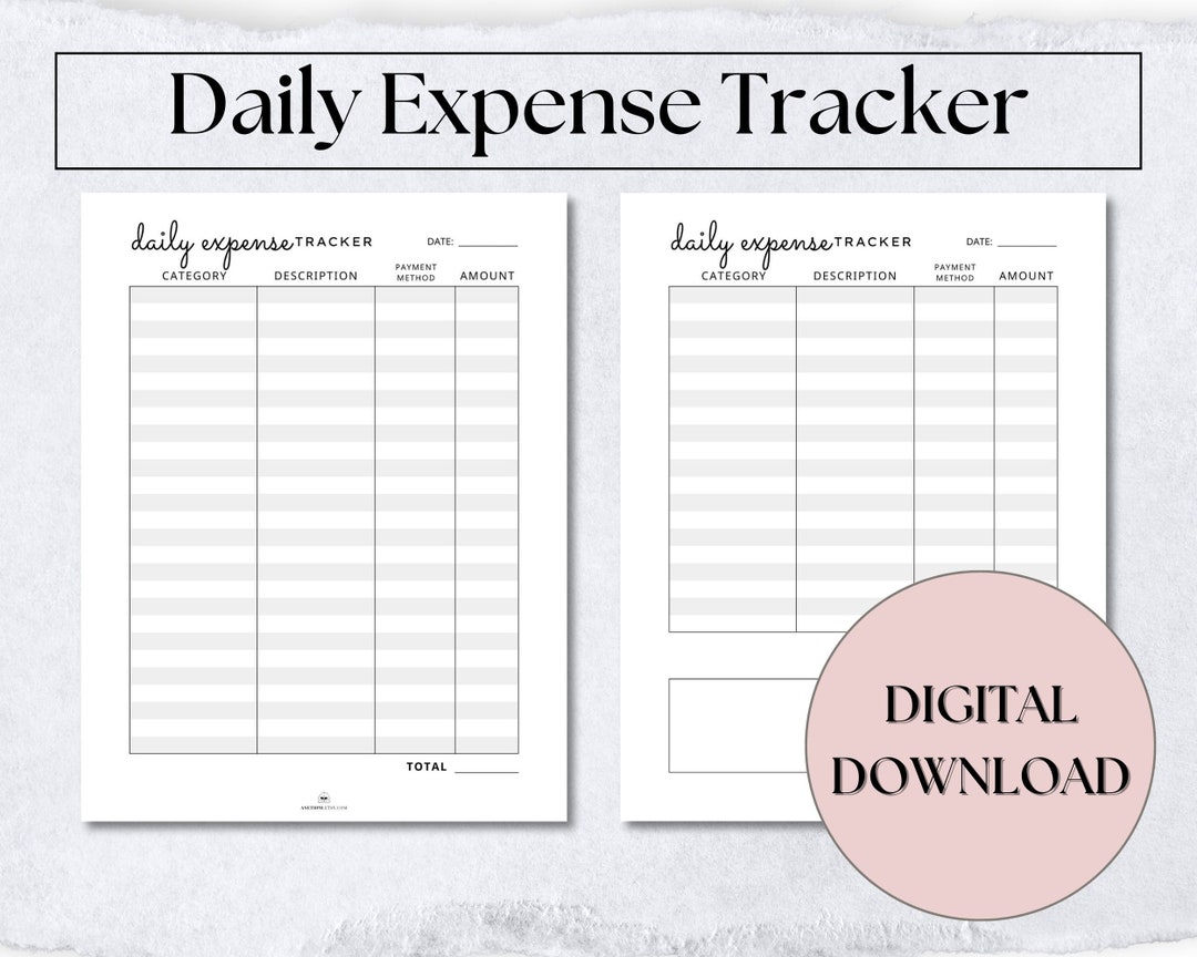 Daily Expense Tracker Printable, Financial Budget, Financial Tracker ...