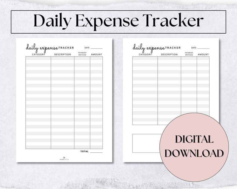 Daily Expense Tracker Printable Financial Budget Financial - Etsy Canada