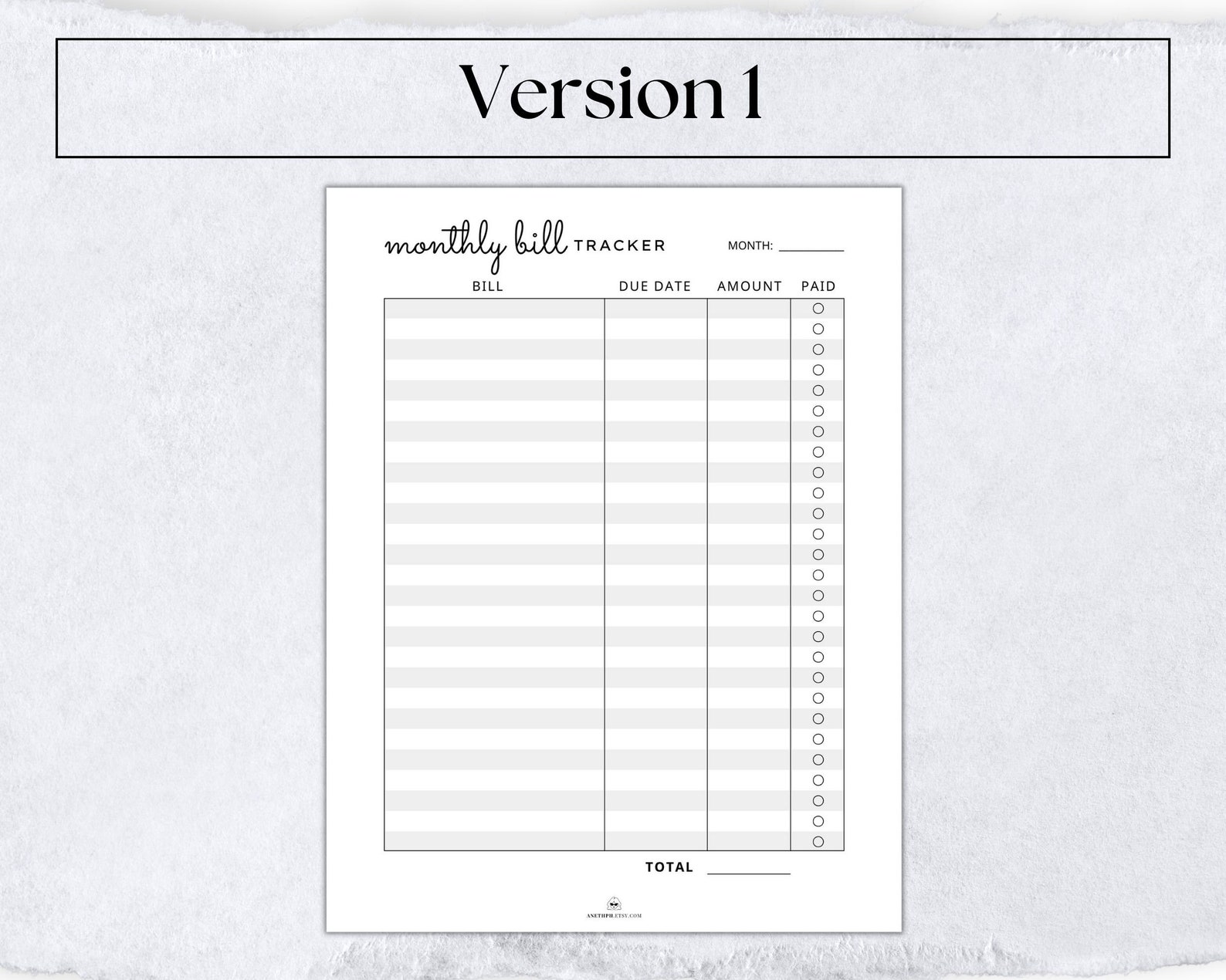 Monthly Bill Tracker Printable, Financial Budget, Financial Tracker ...