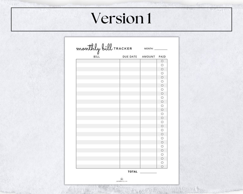 Monthly Bill Tracker Printable, Financial Budget, Financial Tracker ...