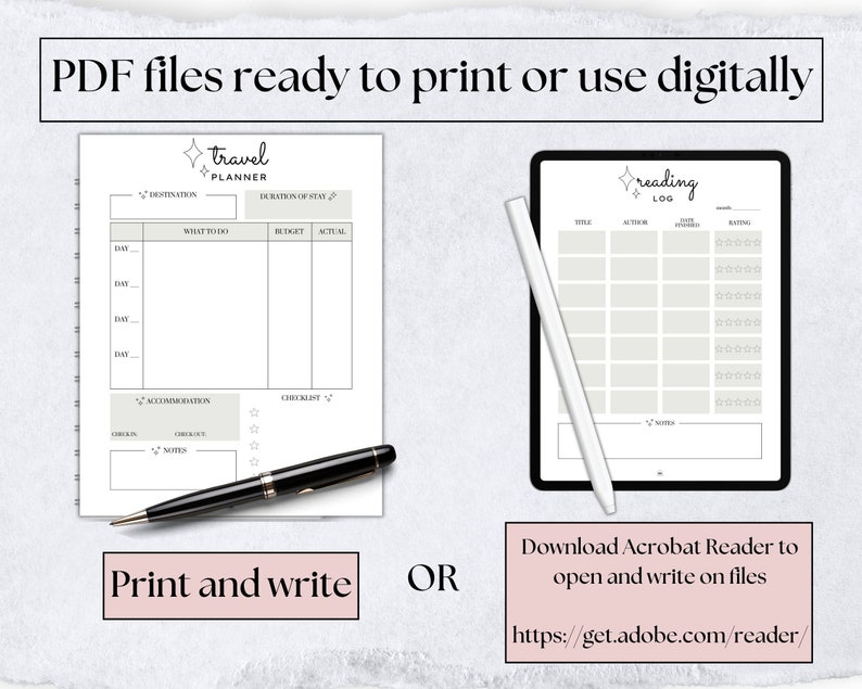 Self Care Planner Printable Bundle, Weekly Meal Plan, Habit Tracker ...