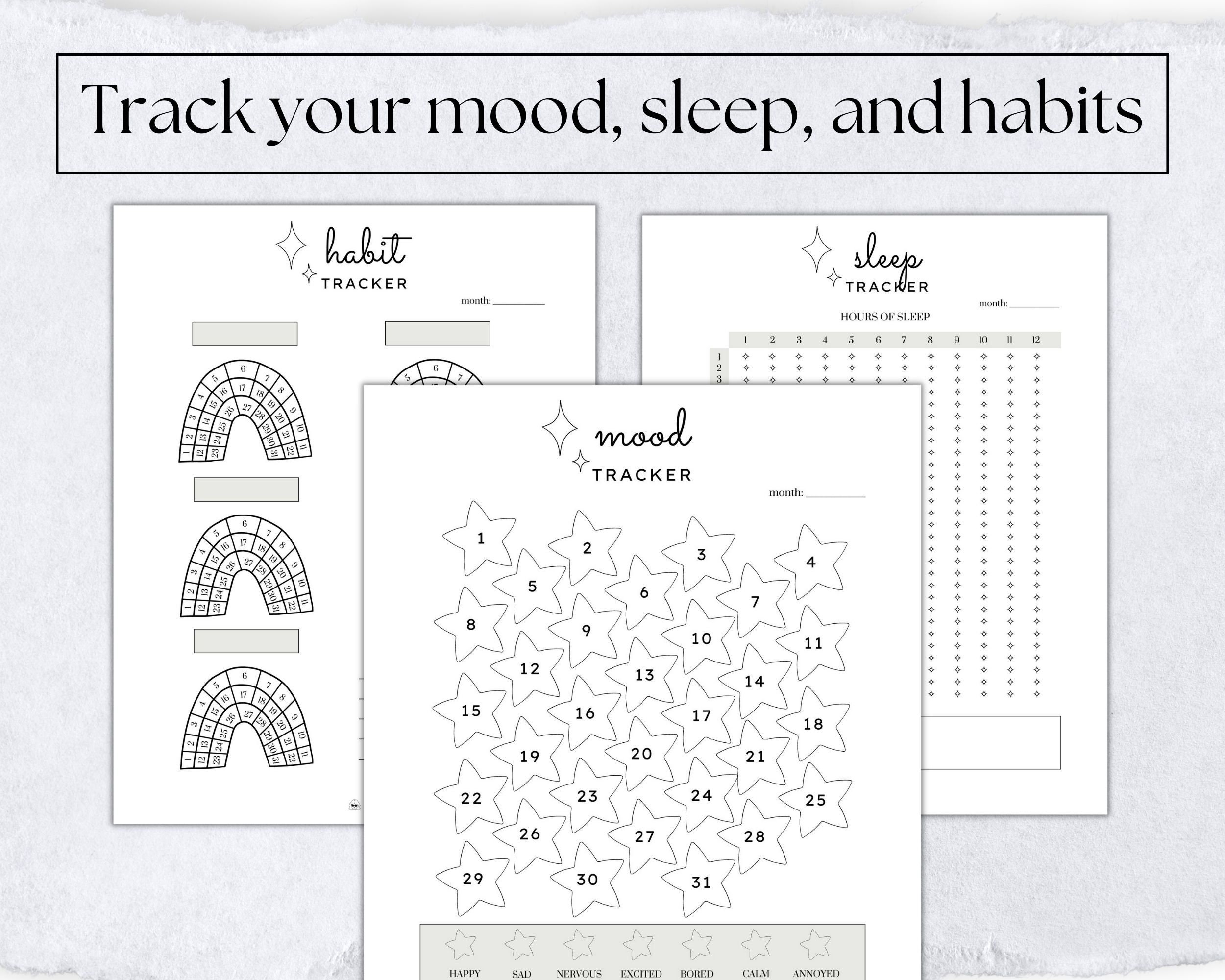 Self Care Planner Printable Bundle, Weekly Meal Plan, Habit Tracker ...