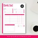 Modern Invoice Template for Word Hot Pink Thank You Invoice, Editable ...