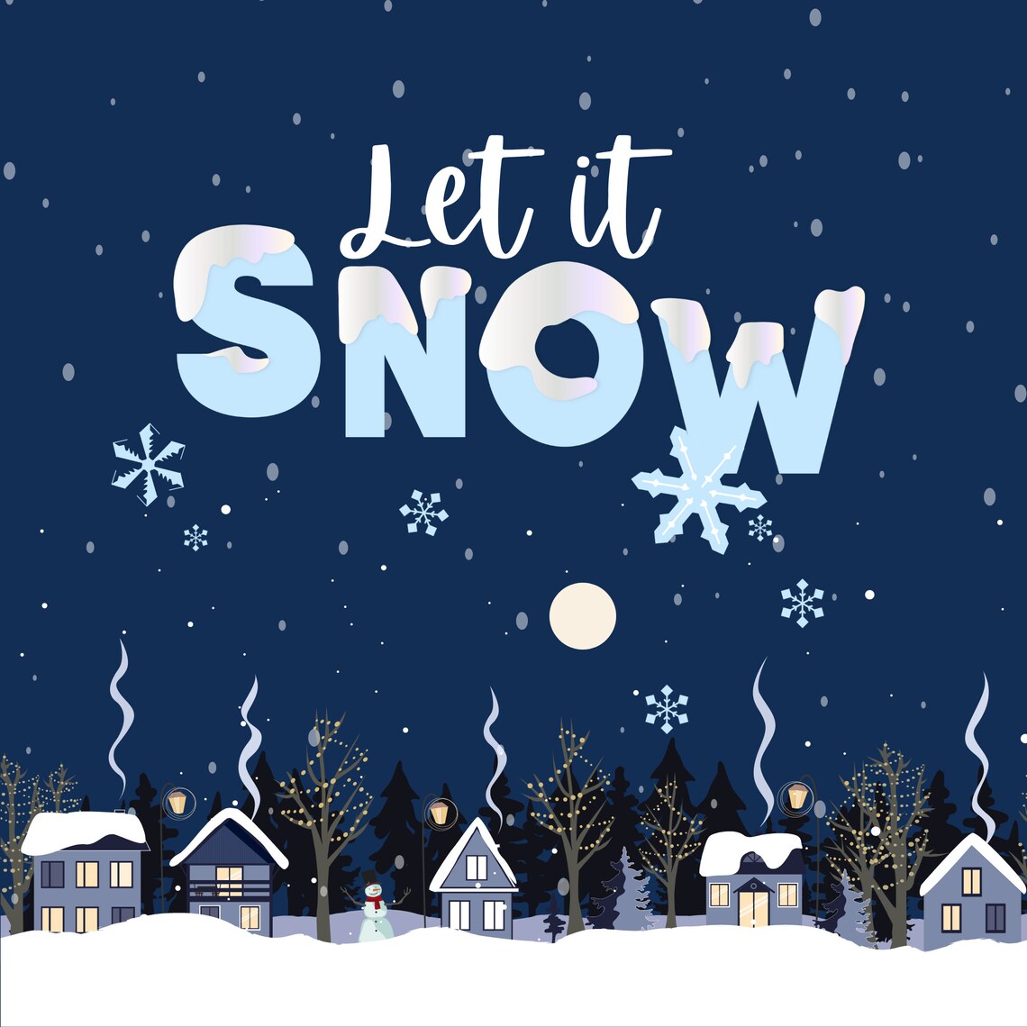 Winter Wonderland Alphabet and Transparent Snowflake Clipart Bundle in ...