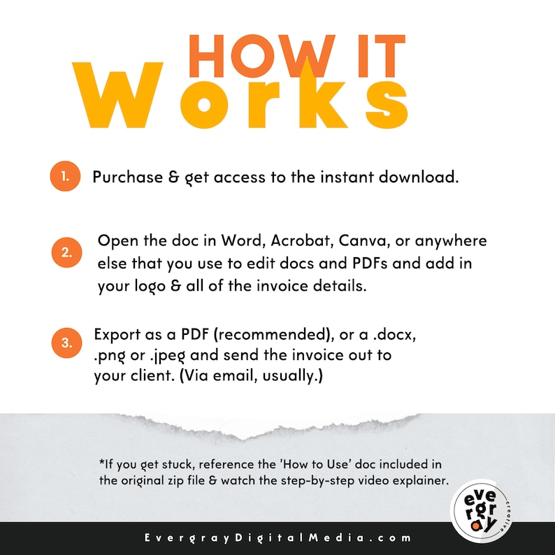 Modern Invoice Template for Word, Thank You Invoice, Editable Printable ...