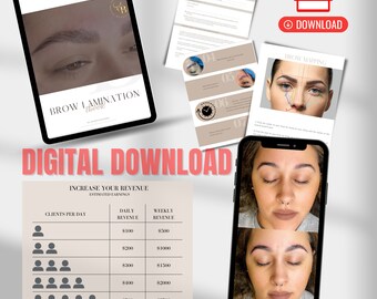 Brow Lamination Canva Editable Manual Tutorial Course Training Template