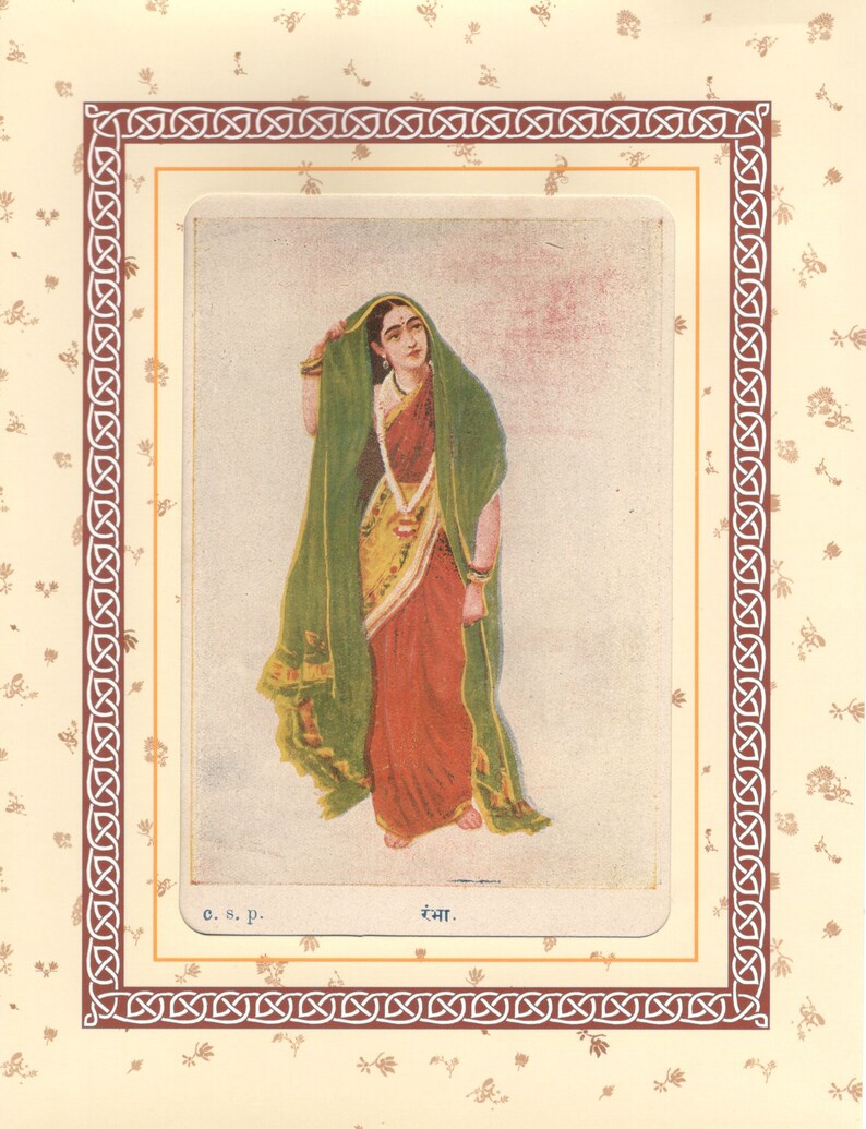 Buy Rare Raja Ravi Varma Lithograph Prints: Chitrashala Press Pune 4"x ...