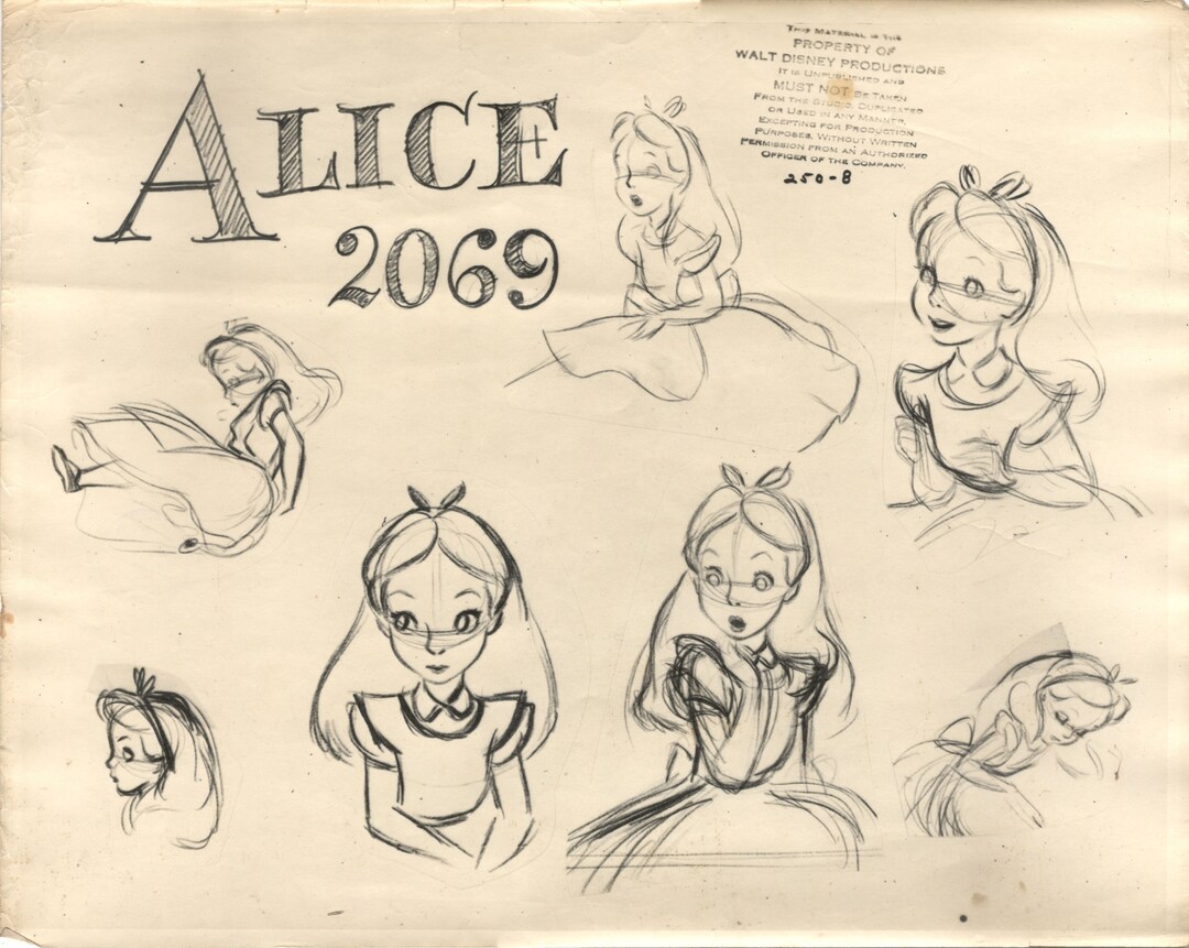 Disney Publications ALICE 2069 Original Model Sheet Number 250-8 - Etsy