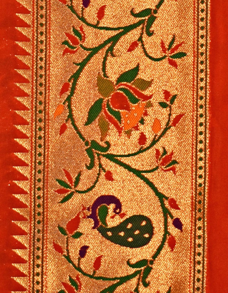 Paithani Jacquard Saree Dupatta Dress Border/lace - Etsy