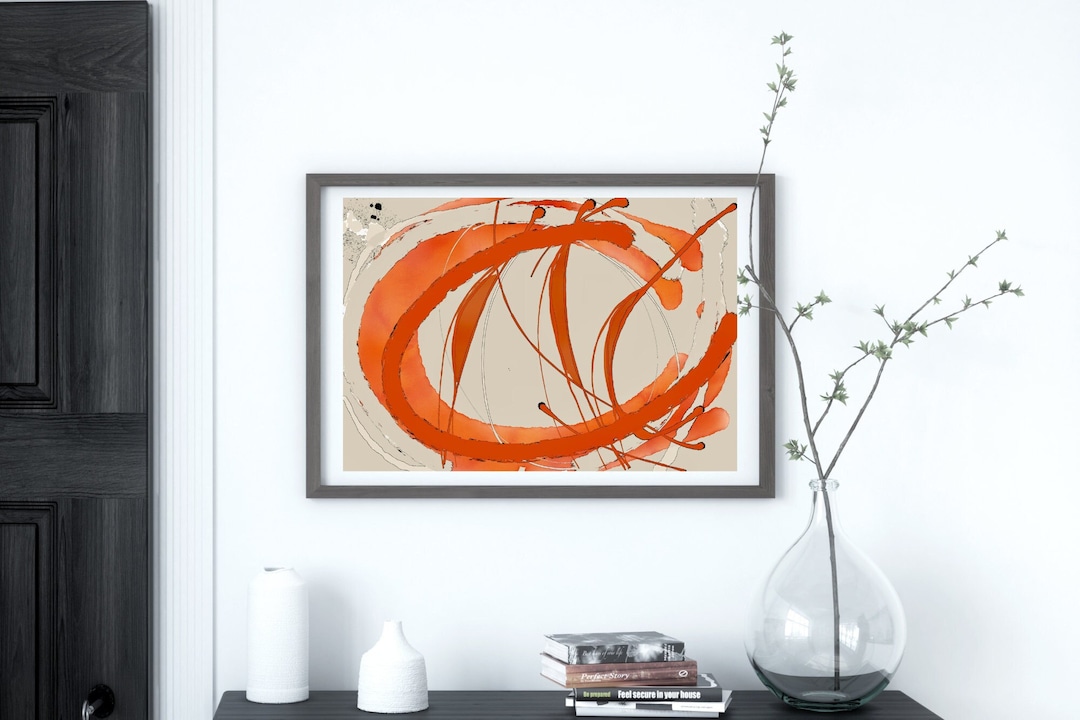 Burnt Orange Abstract Wall Art Print Colorful Modern Art Contemporary ...